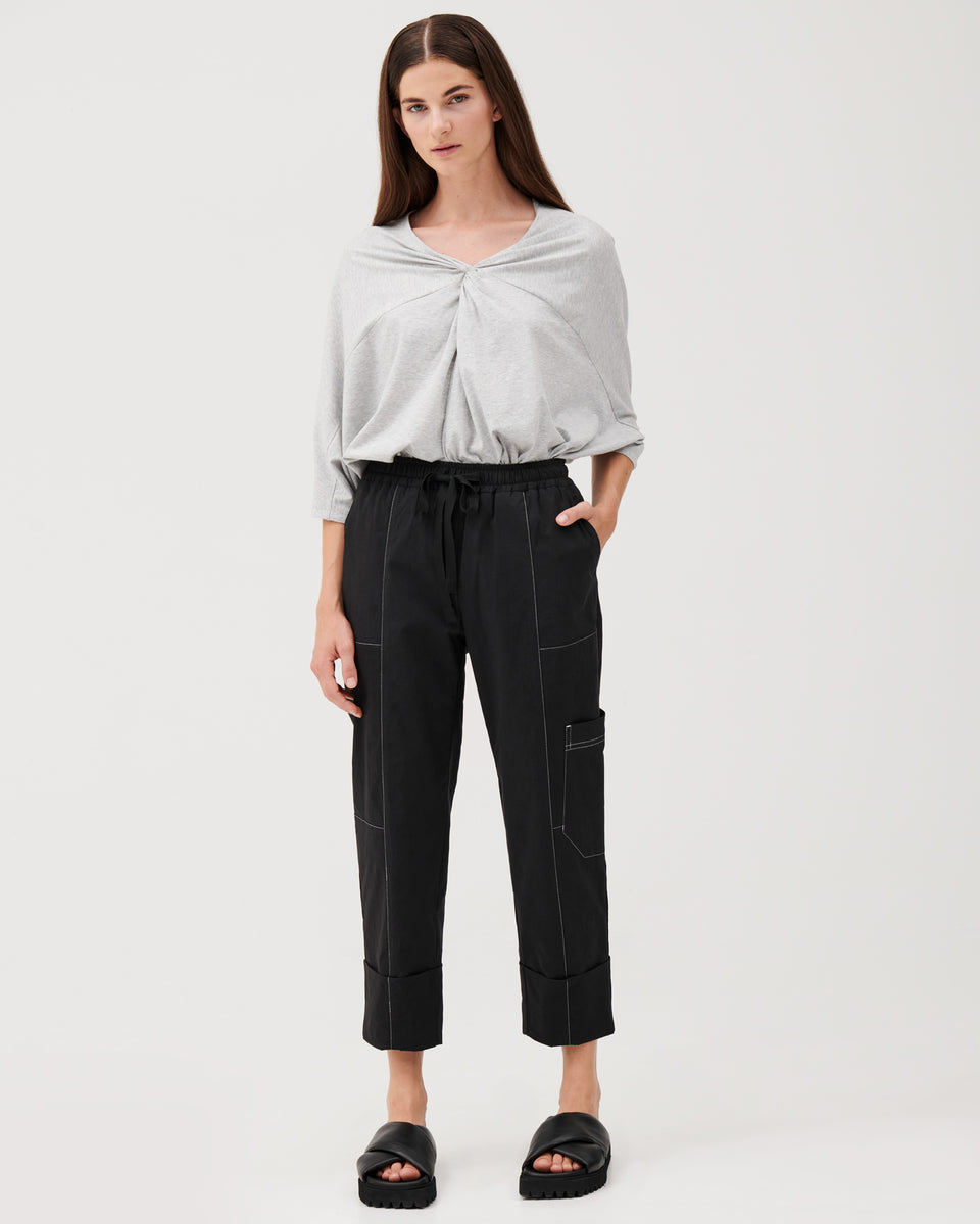 Cuspi Panorama Cuffed Pant in Black | Australian Made