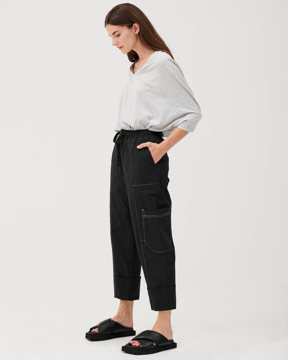 Cuspi Panorama Cuffed Pant in Black | Australian Made