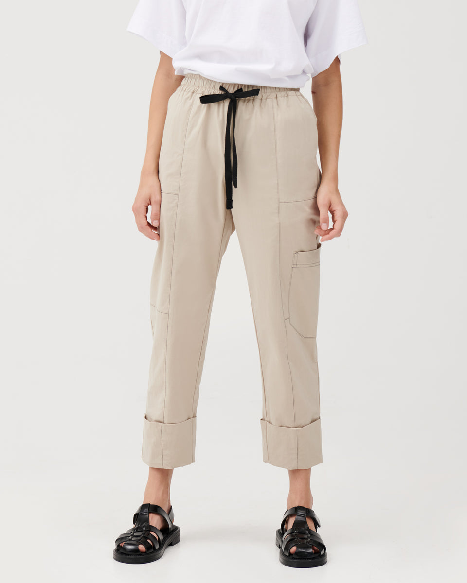 Cuspi Panorama Cuffed Pant in Sand | Australian Made