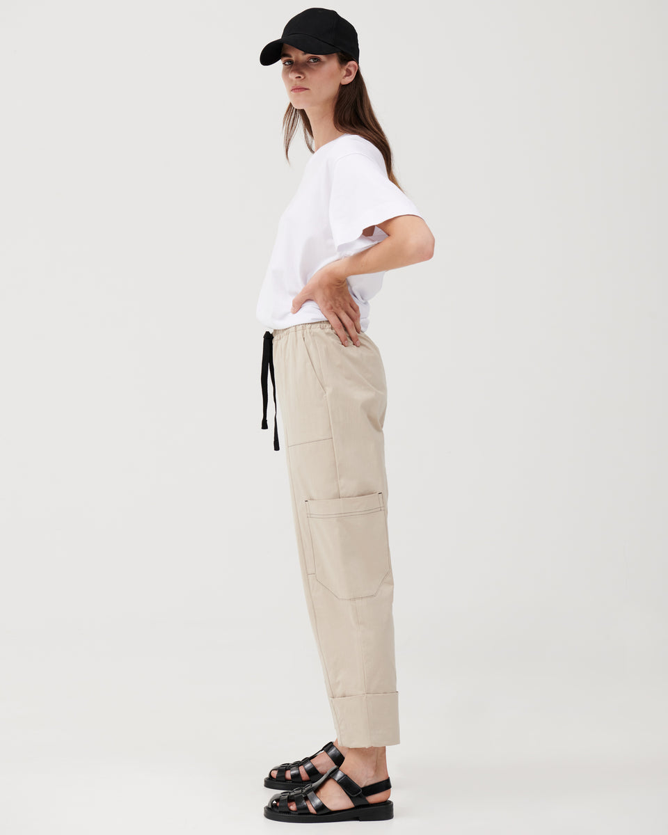 Cuspi Panorama Cuffed Pant in Sand | Australian Made